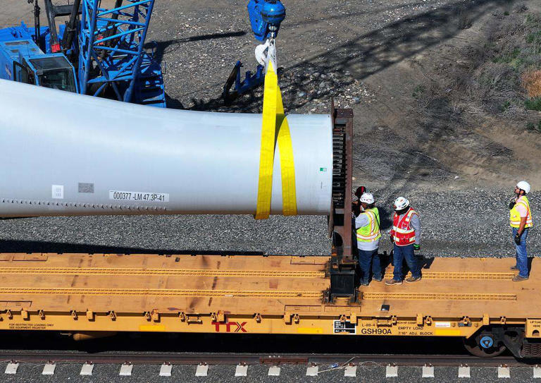 Why are those giant wind turbine blades being unloaded in Pasco?