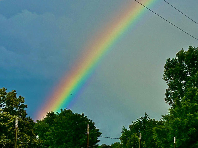 Double rainbow dazzles Four States after severe weather