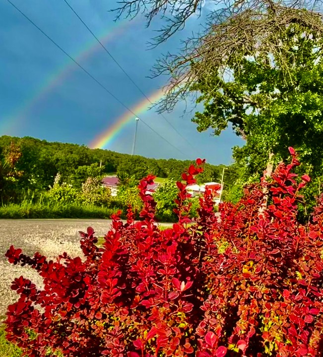 Double rainbow dazzles Four States after severe weather