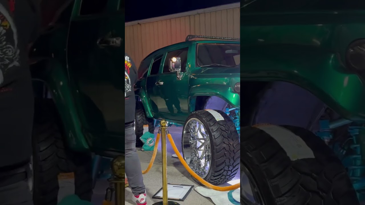 Homie Unveiling his Candy Teal Toyota Truck at the Carshow