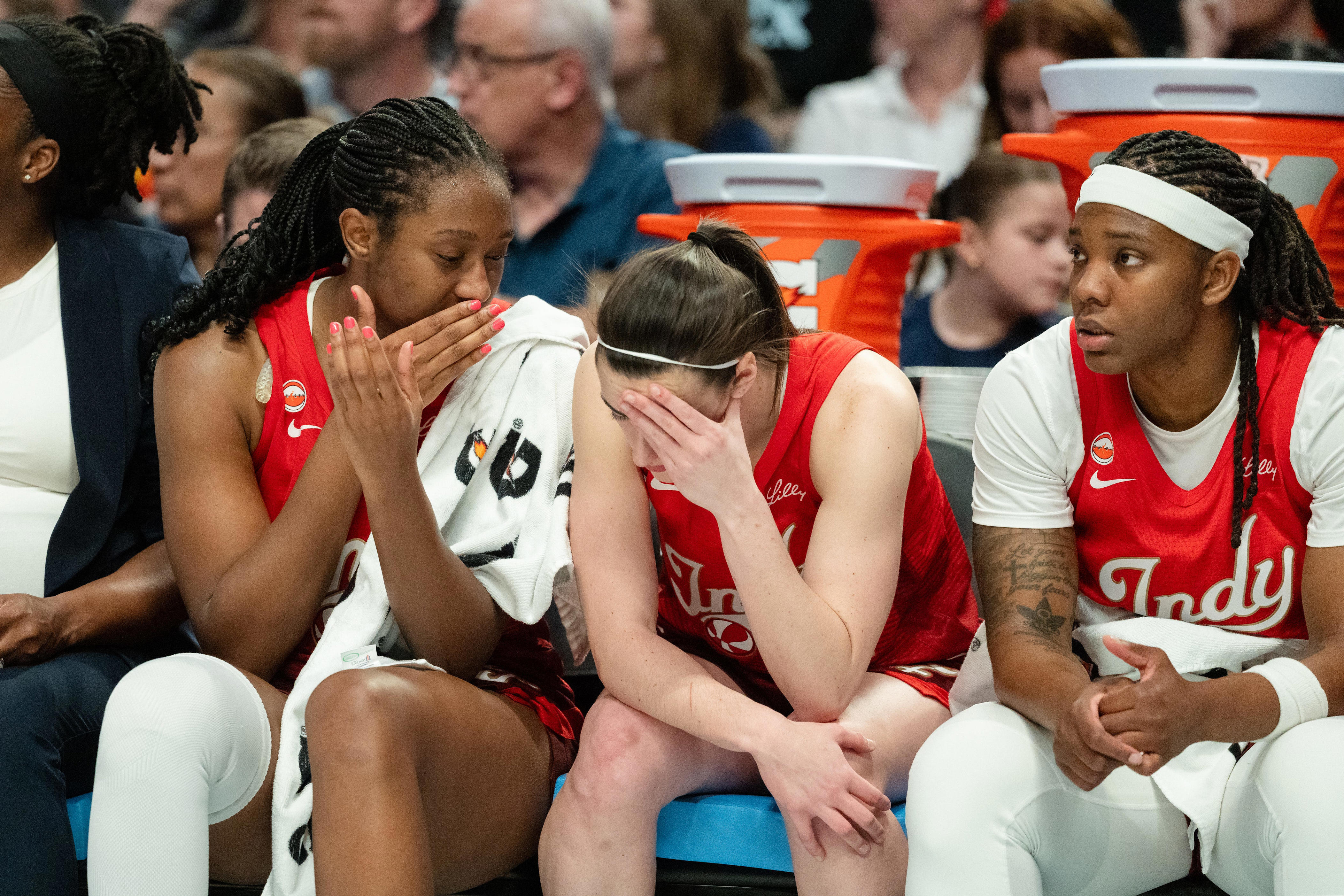 Stephanie White comments on early Caitlin Clark substitution vs. Fire