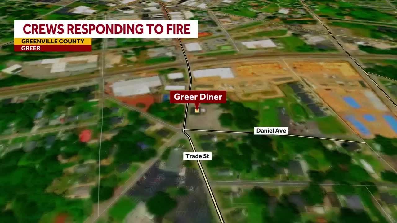 Crews respond to fire at Greer Diner