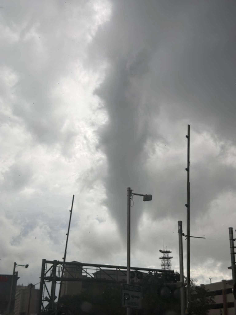 Funnel cloud forms near downtown Melbourne