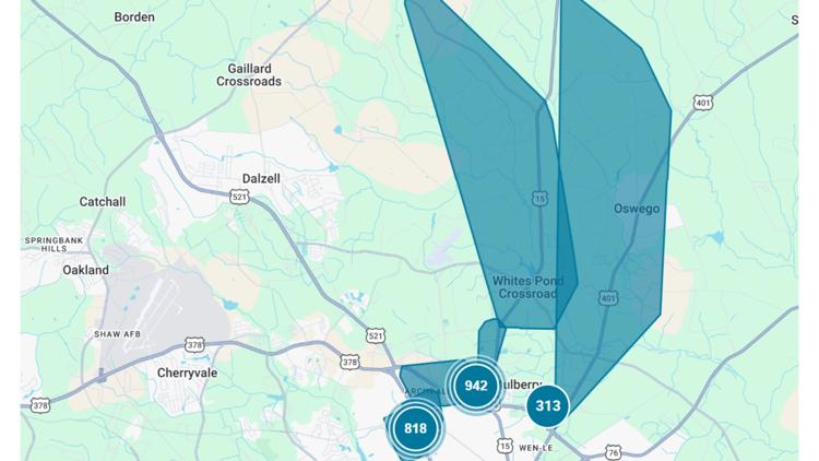 Sumter outages drop from 9,000 to about 2,000; police warn drivers of ...