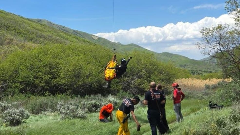 Mountain biker rescued by helicopter after crashing off trail in Salt ...