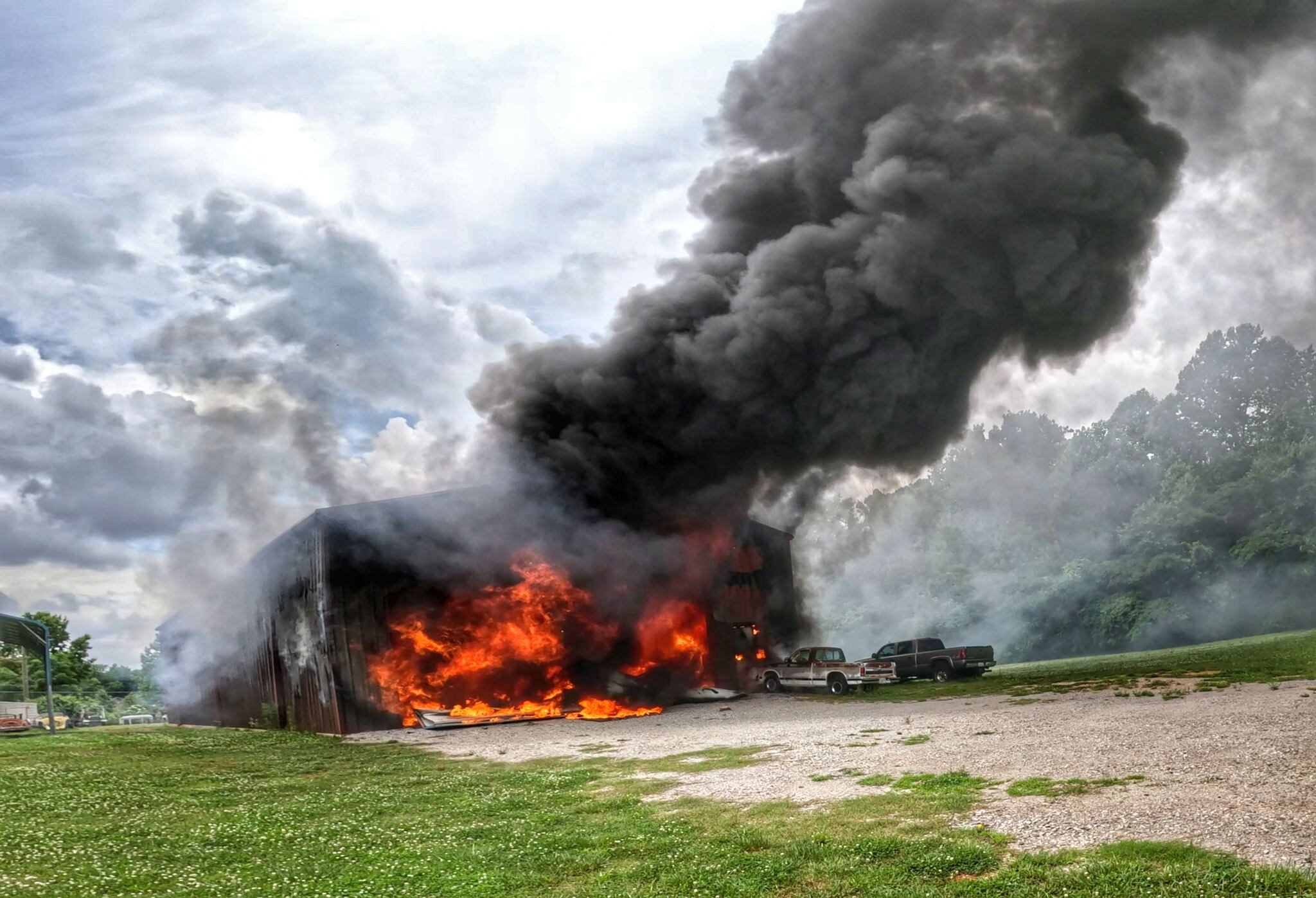 Madison County storage building destroyed by fire, explosions