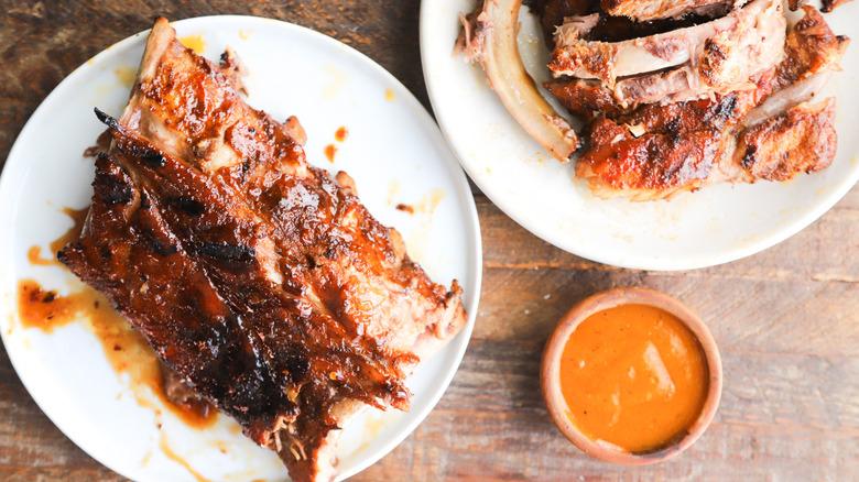 Baked and grilled baby back pork ribs recipe