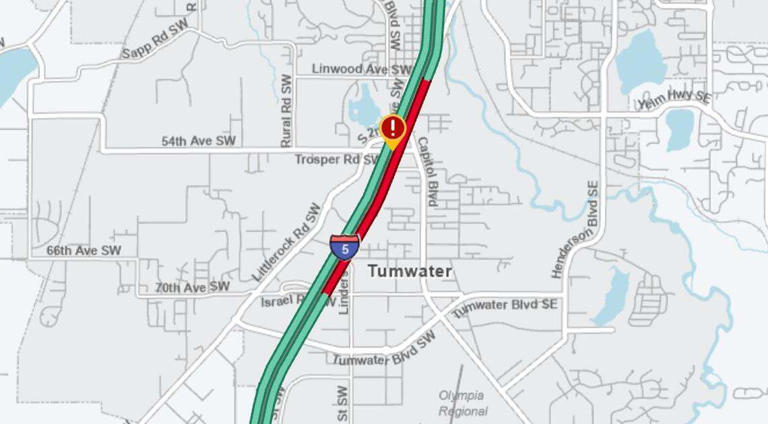 Semi-truck rolls over in Tumwater and blocks freeway ramp, WSP says