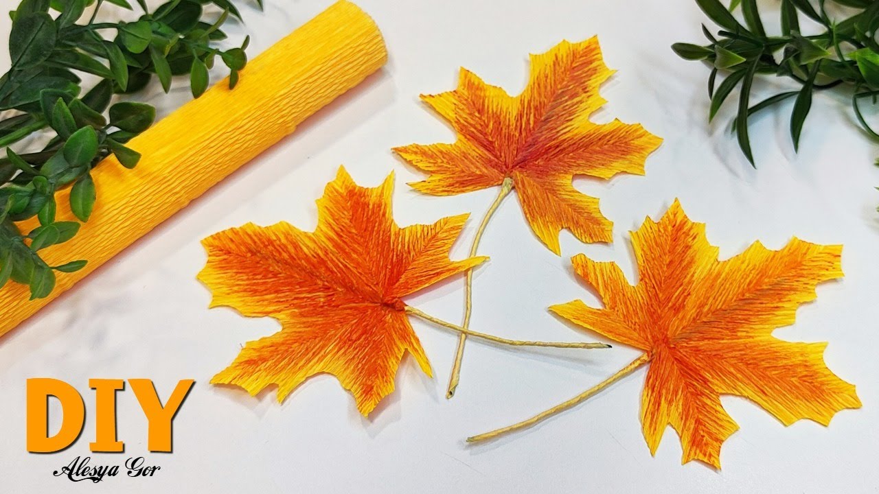 DIY create magical stunning maple leaves from crepe paper – easy ...