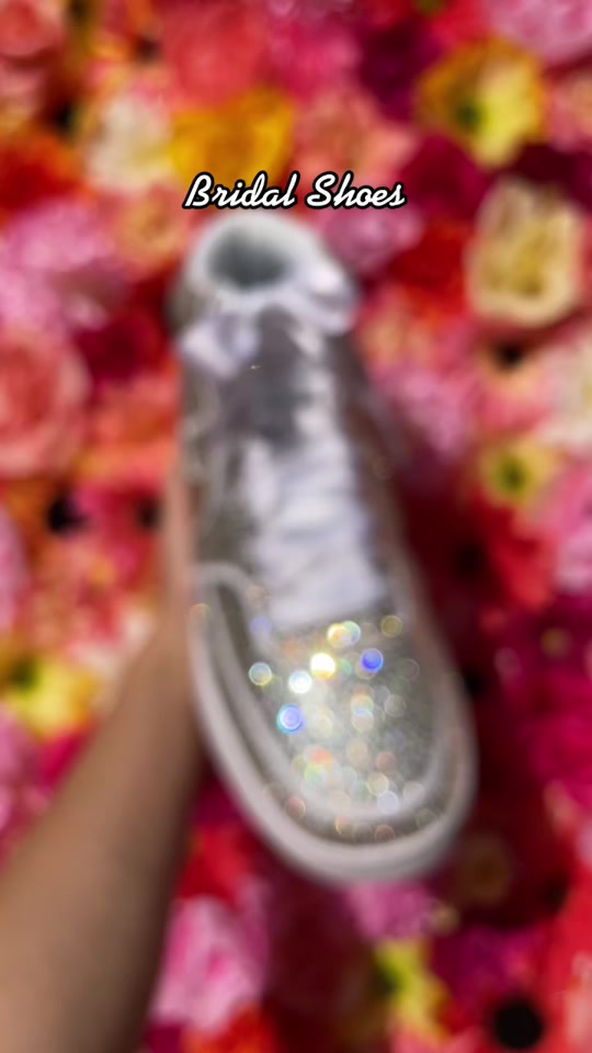 Custom wedding rhinestone Nike Court Vision shoes