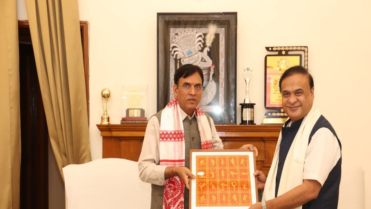 Assam CM Sarma, Mandaviya discuss sports infra, worker welfare
