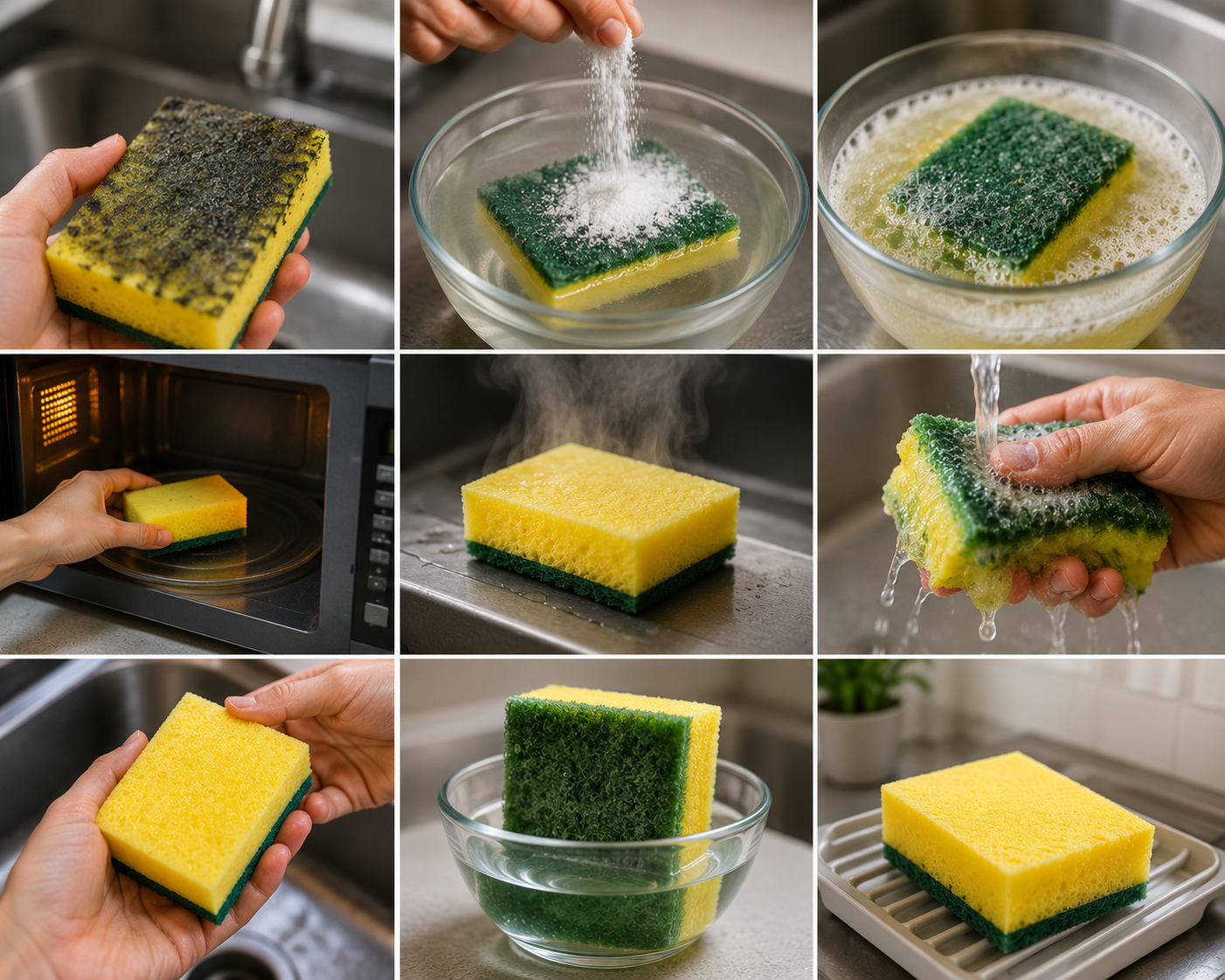 Come pulire la spugna della cucina