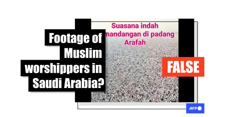 Video showing sea of Hajj pilgrims at Mount Arafat is AI-generated