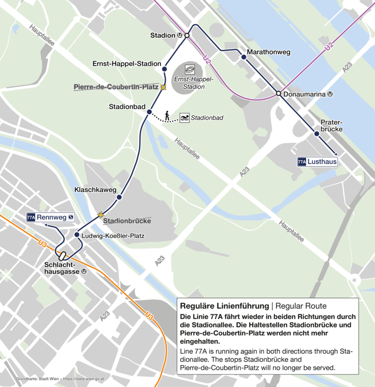 Mit dem 77A wieder direkt ins Stadionbad: Wiener Linien bauen Öffi ...