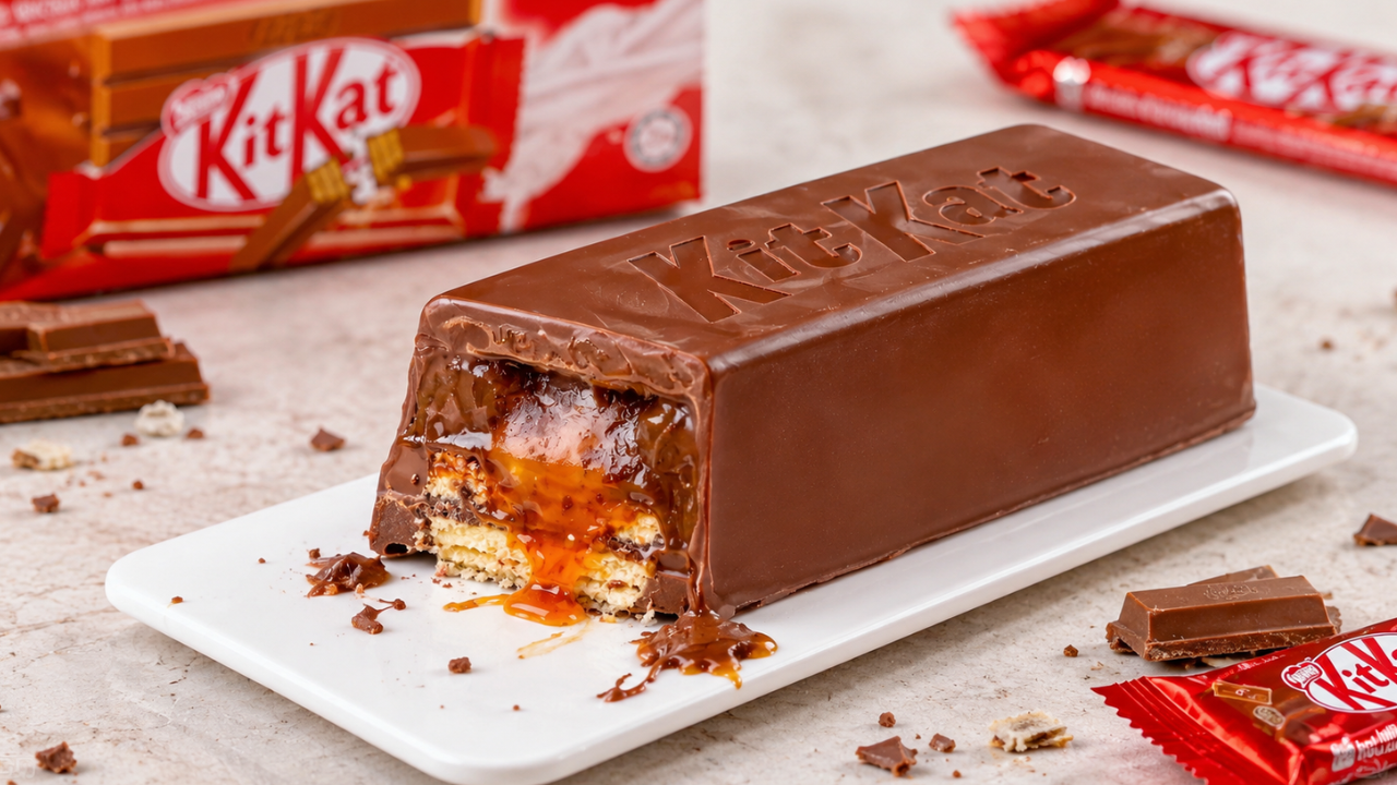 KitKat caramel lava chocolate bar cake