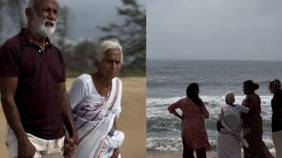Family takes 87-year-old grandmother to the beach for the first time ...