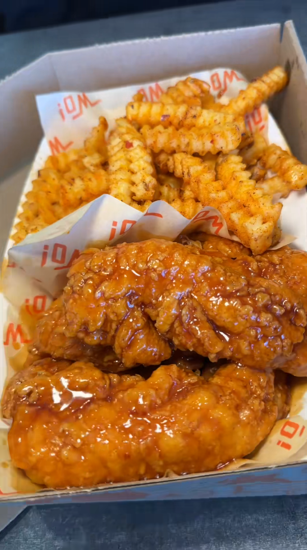 Mango tenders and Cajun Voodoo fries from Wings Over