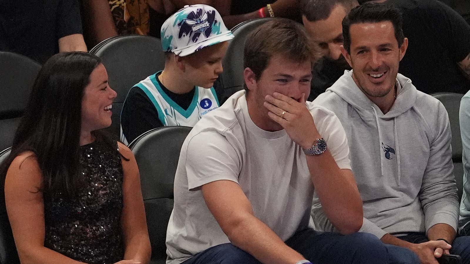Patriots’ Drake Maye hypes up wife Ann Michael after charity softball ...