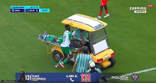 Medical buggy runs over team's own player as angry coaches rush to ...