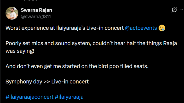 Poor audio, poop-covered seats: Angry Ilaiyaraaja fans allege concert ...