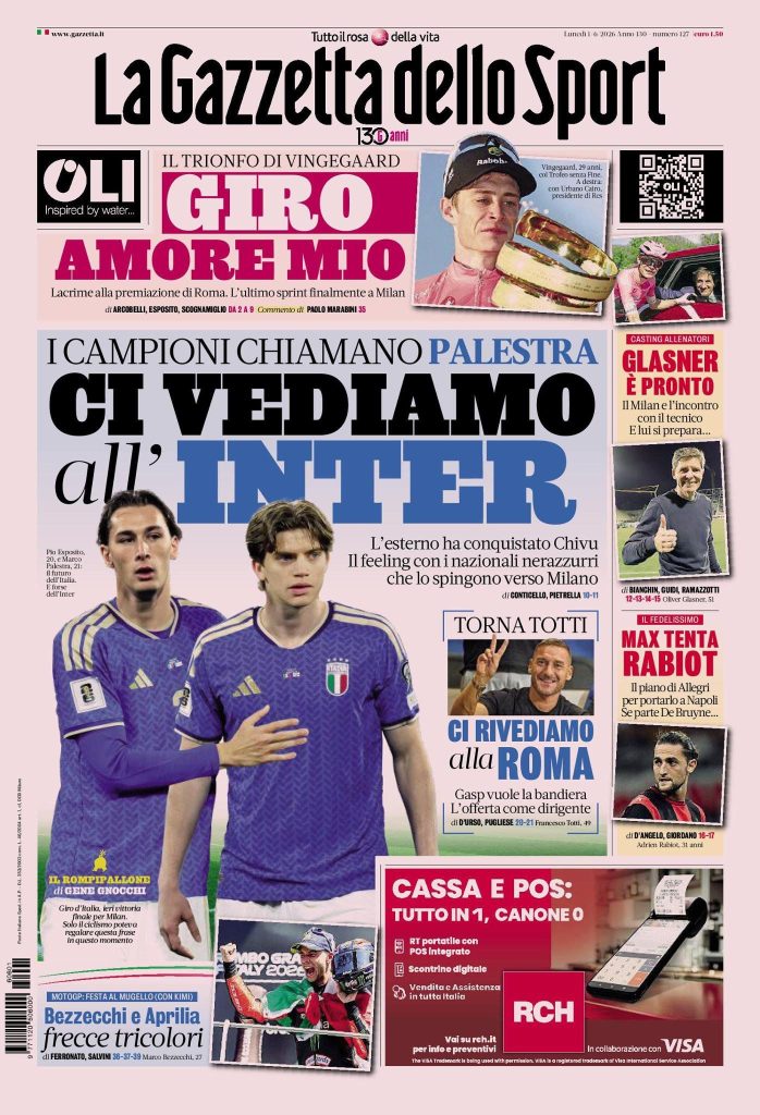 Rassegna stampa Juve: prime pagine quotidiani sportivi – 1 giugno