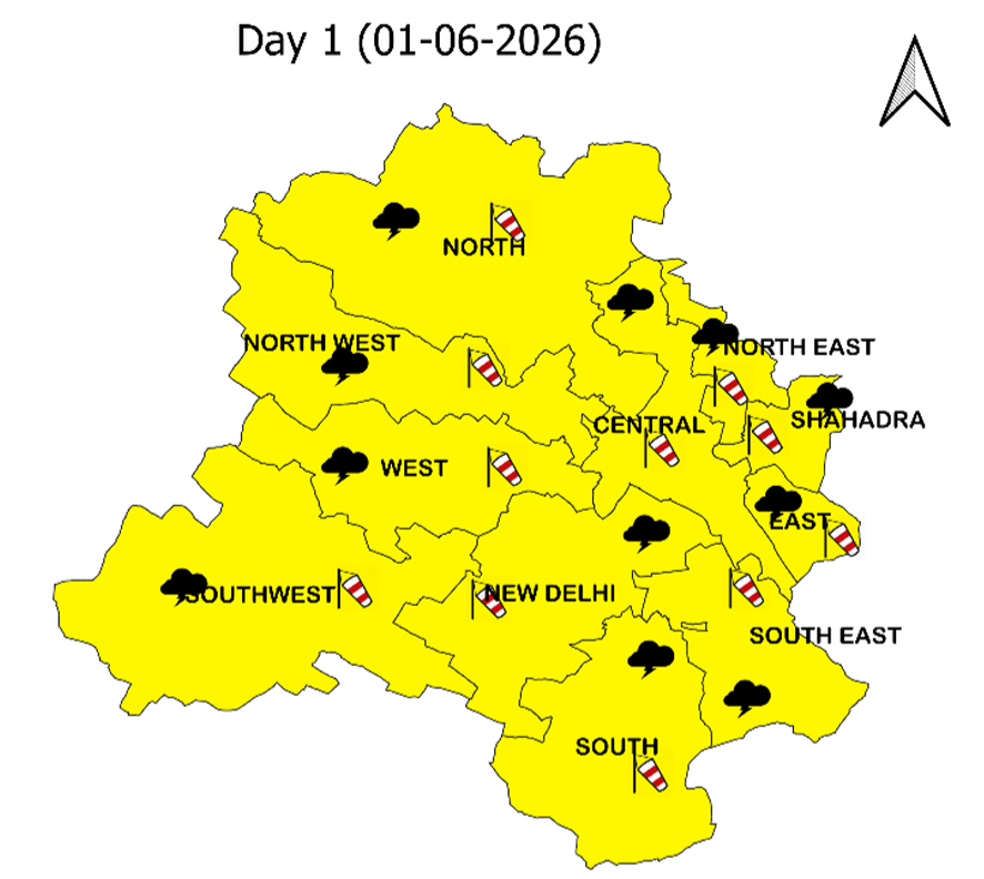 Delhi weather today (June 1): Temperatures fall, chances of rain today ...