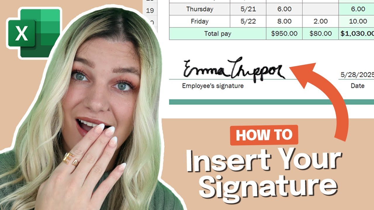 How to add a signature into Excel like a pro!
