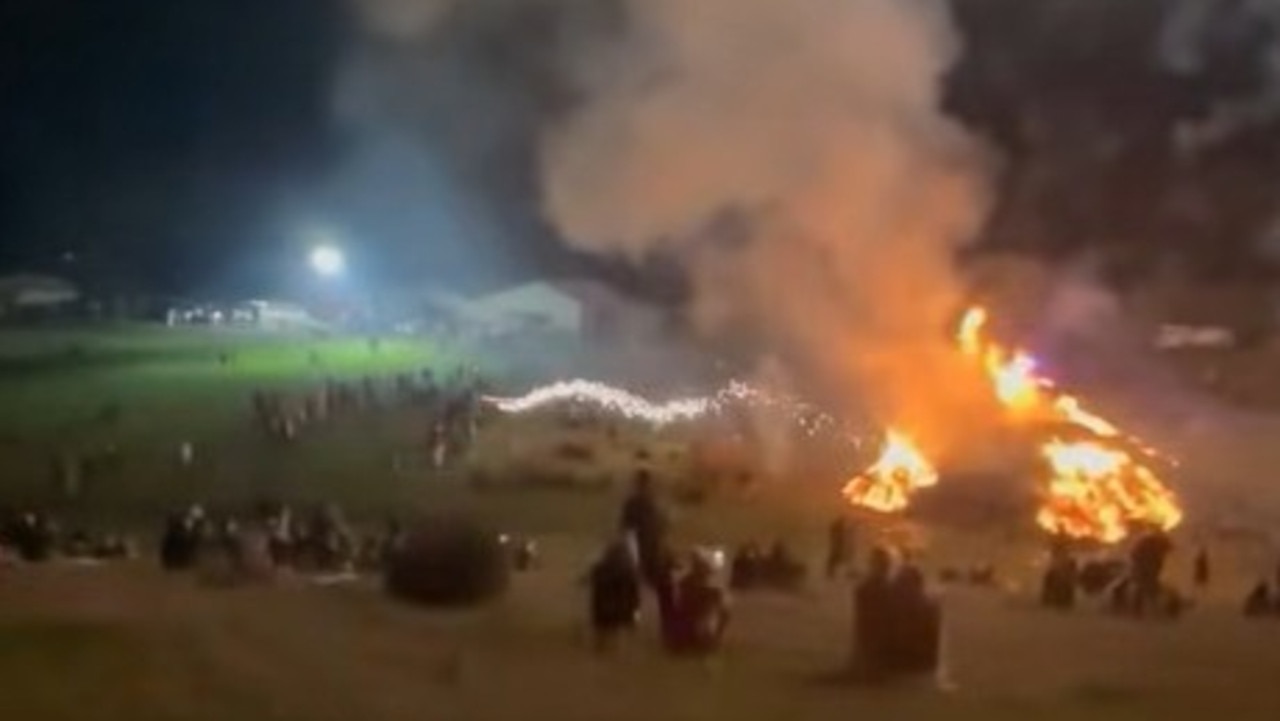 Wild images of fireworks exploding in crowd