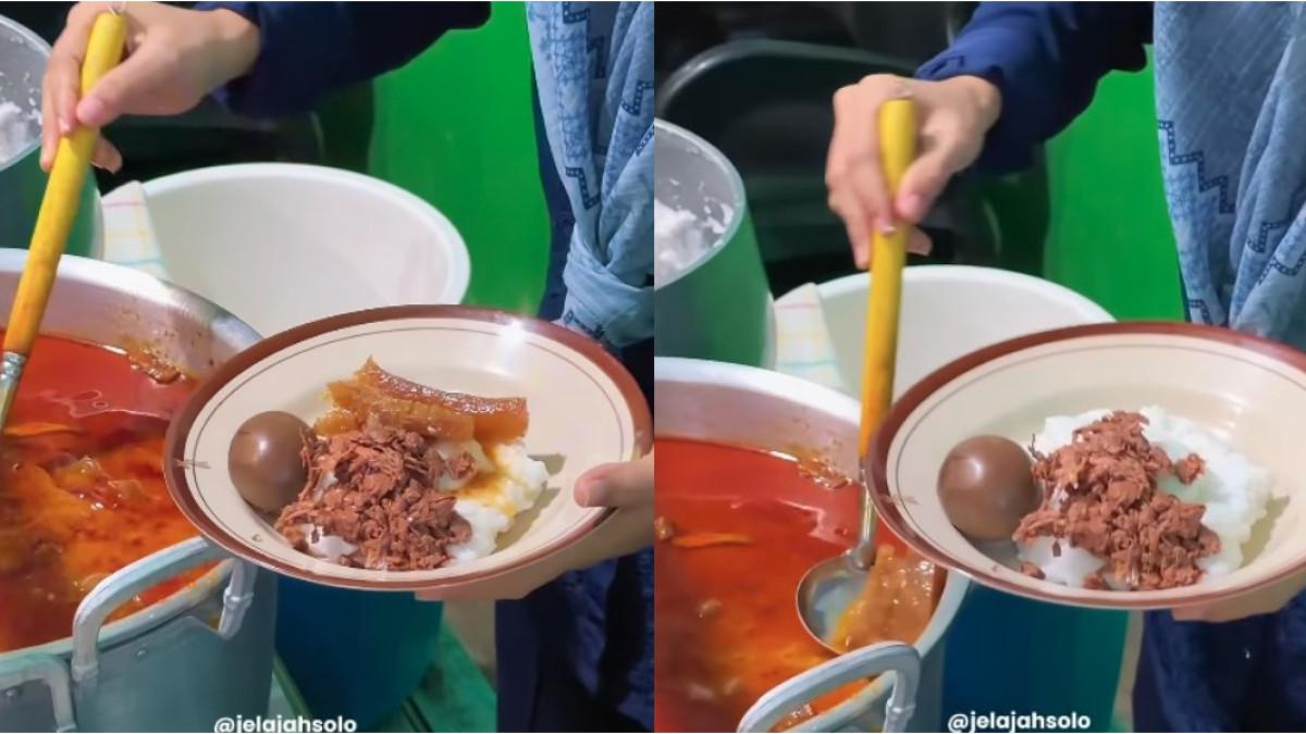 Biasa pakai nasi putih, ini cara beda nikmati gudeg Solo pakai bubur ...