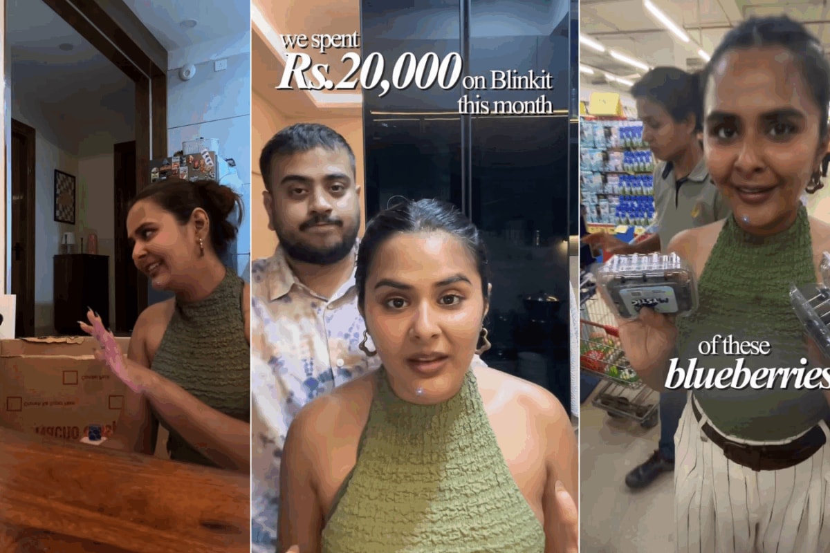 Blinkit or supermarket? Couple’s viral ₹20,000 grocery experiment ...