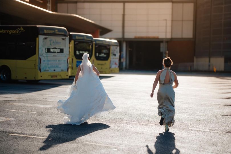 Warrington bride seen sprinting after bus at depot before driver grants ...