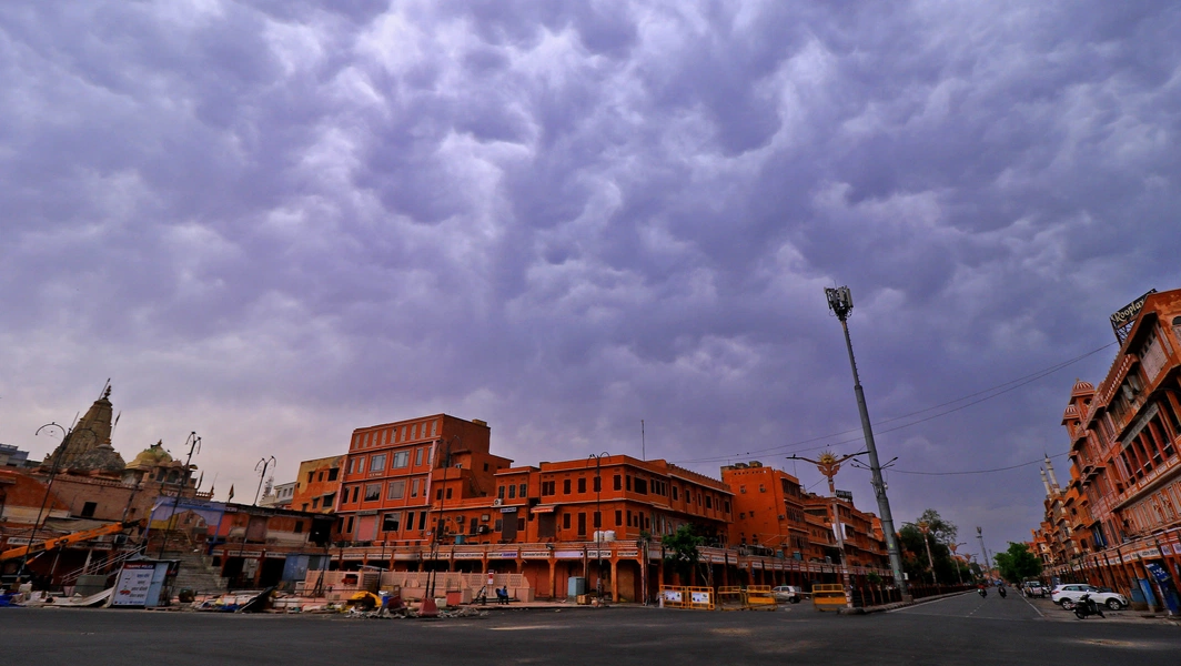 Back-to-back sandstorms shroud Jaisalmer in red haze