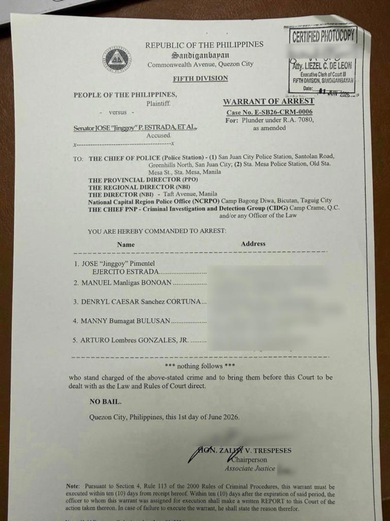 Jinggoy Estrada faces second arrest warrant for non-bailable plunder