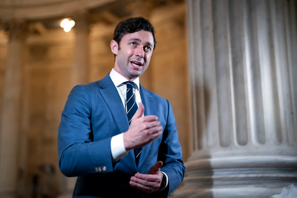 Jon Ossoff calls Trump and Stephen Miller ‘small men’ at Atlanta rally