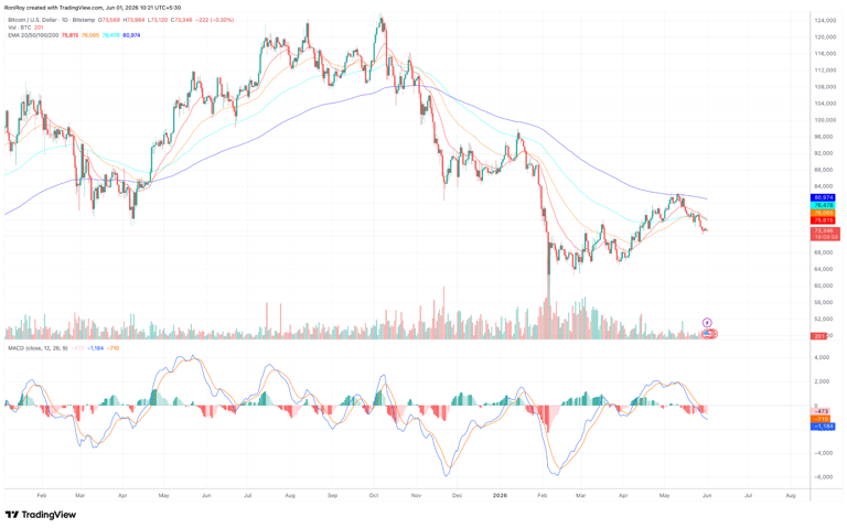 Will bitcoin break below $73,000 as ETF outflows hit bulls hard?