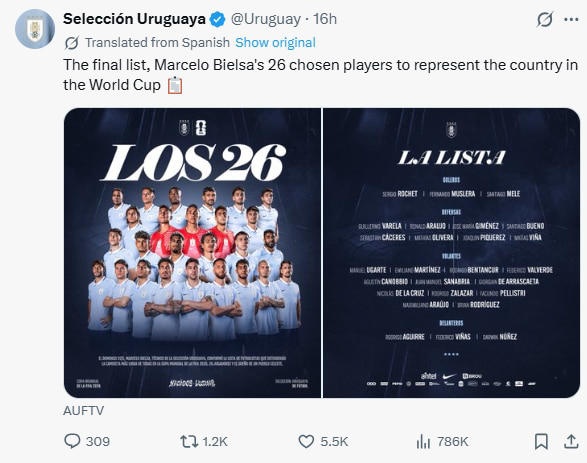 Luis Suarez left out of Uruguay World Cup squad as Valverde, Nunez make cut