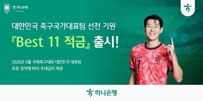 하나銀, 축구대표팀 선전 기원 'BEST 11 적금' 출시