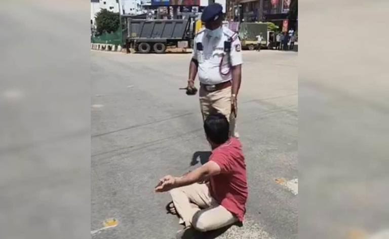 Bengaluru man squats on road to protest governor's VIP convoy blockade
