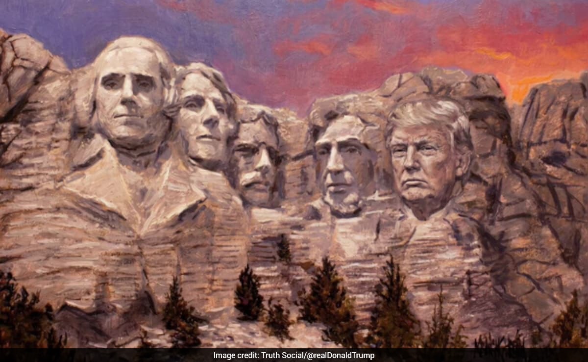 Trump's Mount Rushmore moment? AI photo shows him with 4 US presidents