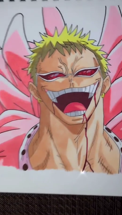 Doflamingo sketch art detailed anime style character drawing