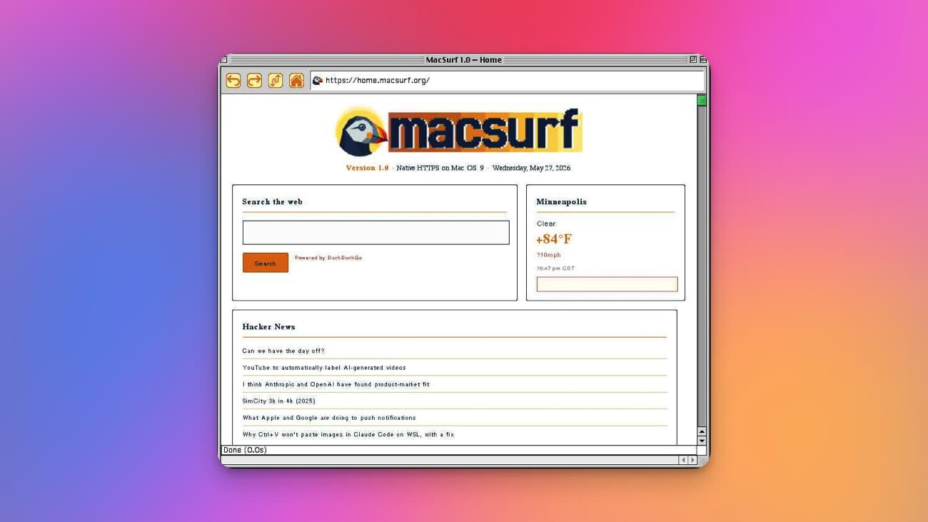 MacSurf veut reconnecter au web moderne les vieux Mac sous Mac OS 9