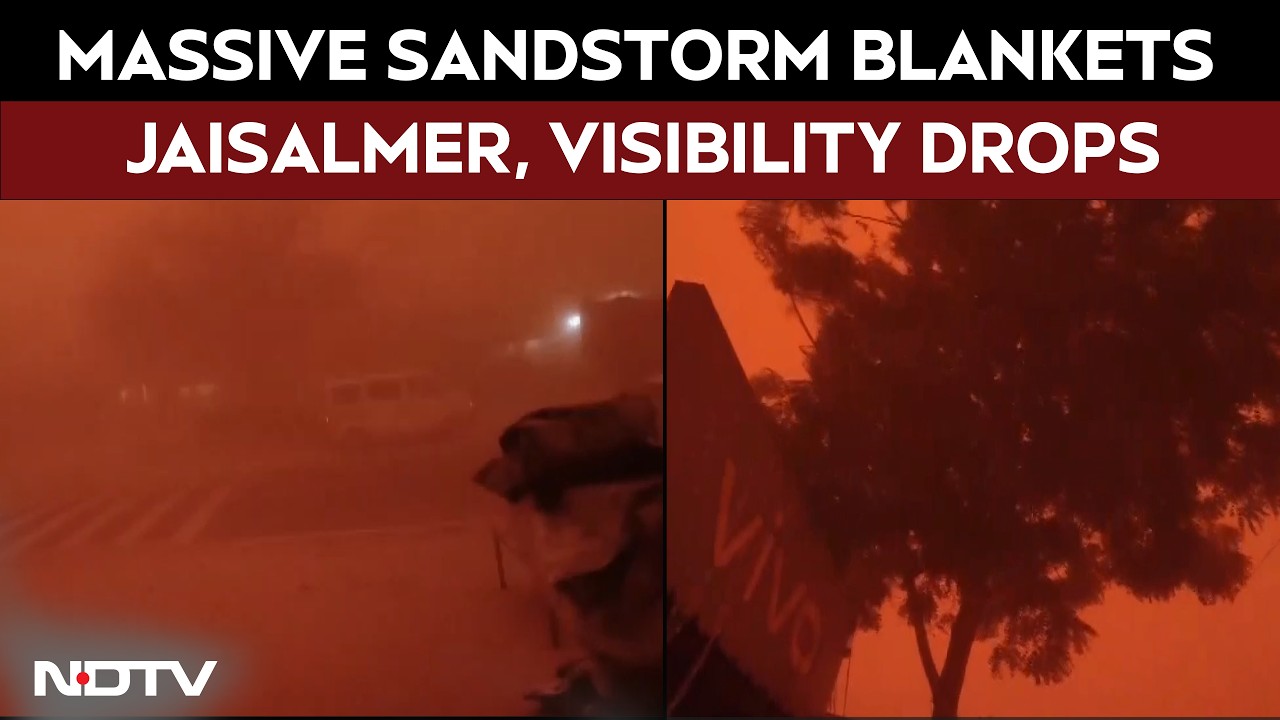 Rajasthan news | Massive sandstorm blankets Jaisalmer, visibility drops