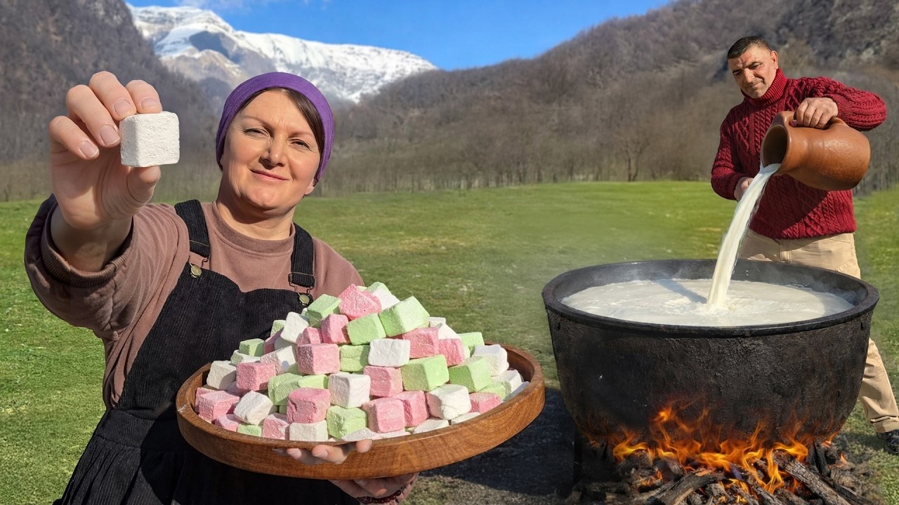 Making fluffy marshmallows in a remote mountain kitchen