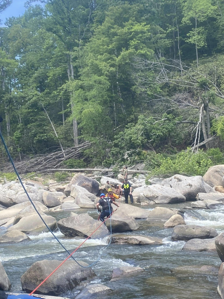 Man rescued after falling off cliff into river in North Carolina mountains