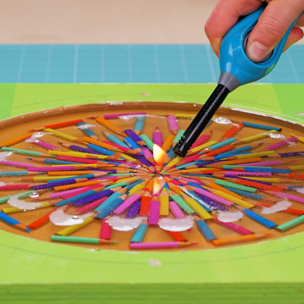 This color pencil resin clock looks so cool!