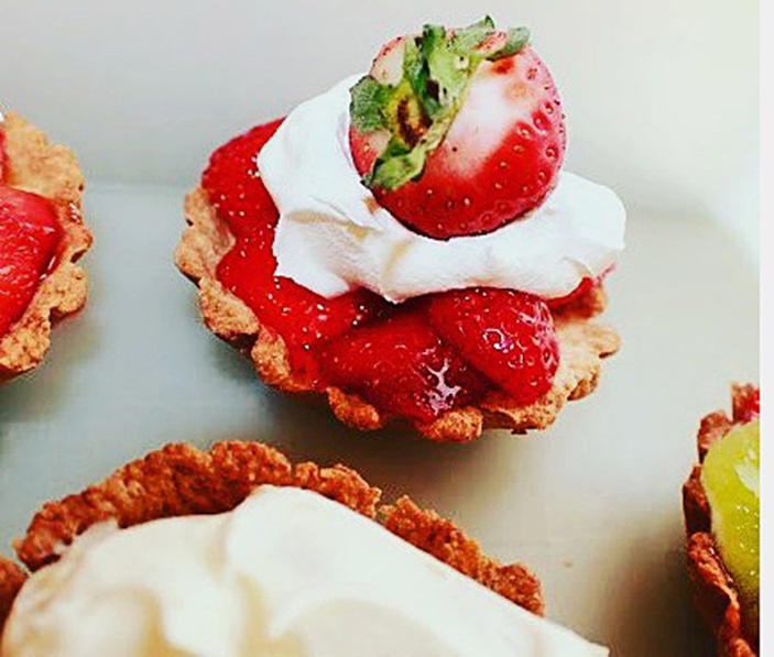 Fresh fruit tart with buttery tart dough & creamy no-bake filling