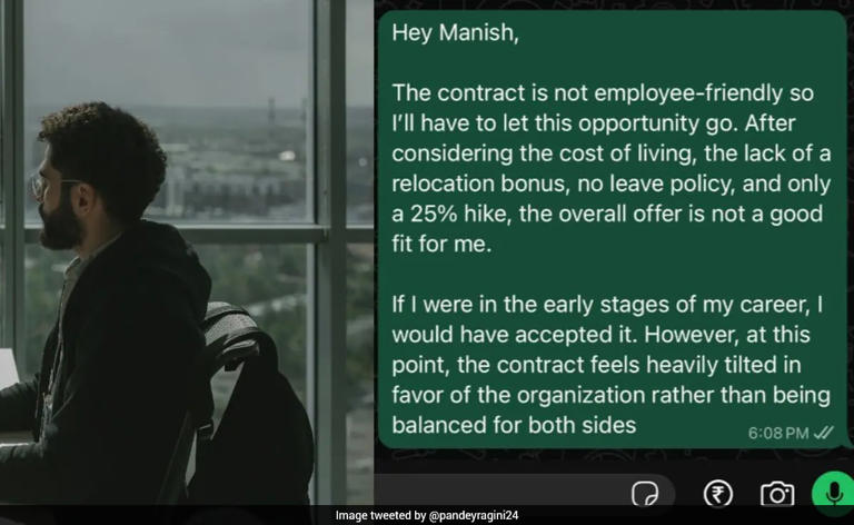 "Money isn't everything": Techie rejects Rs 72 lakh job over strict 5 ...