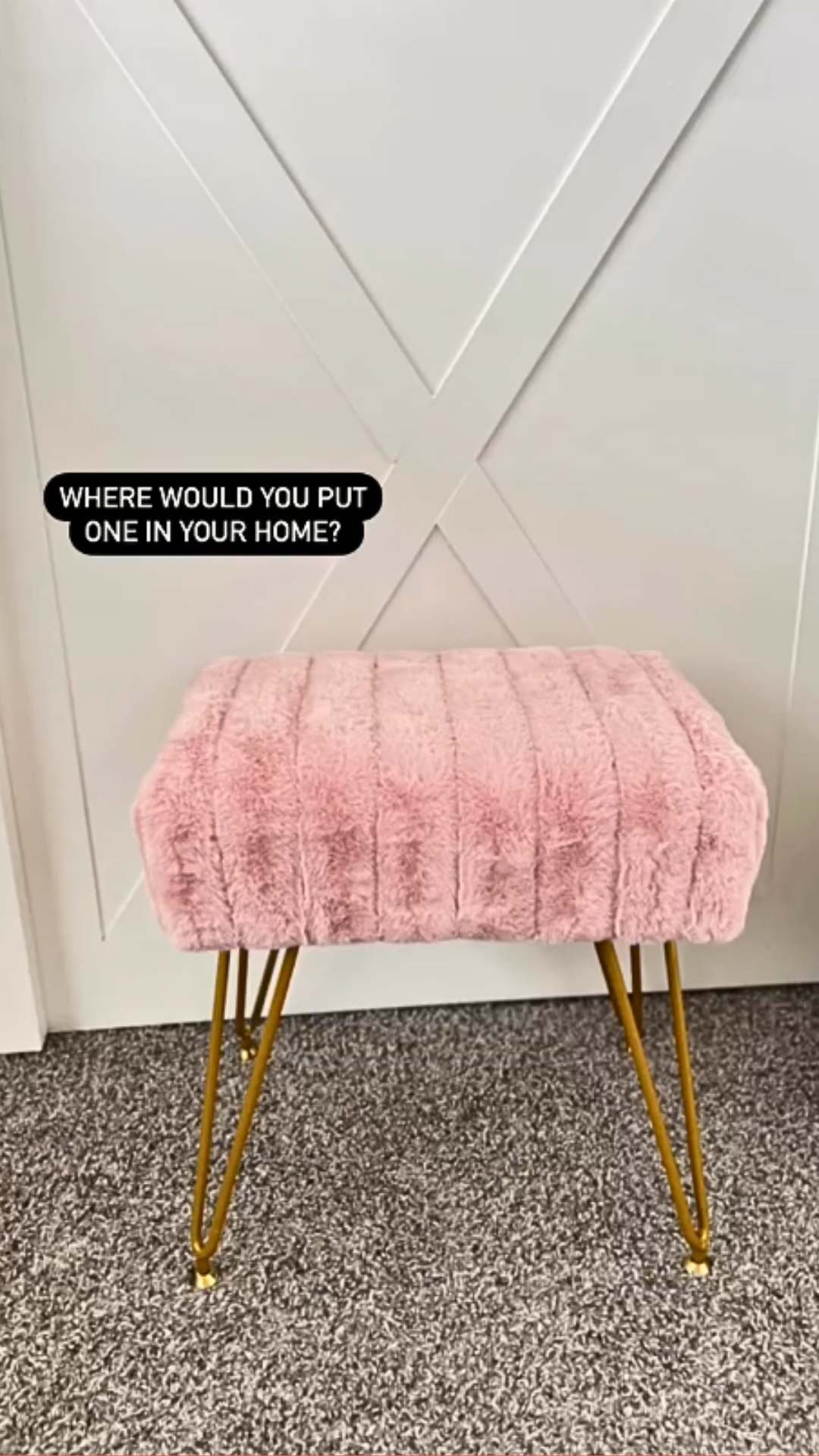 Cute pink ottoman for stylish small spaces