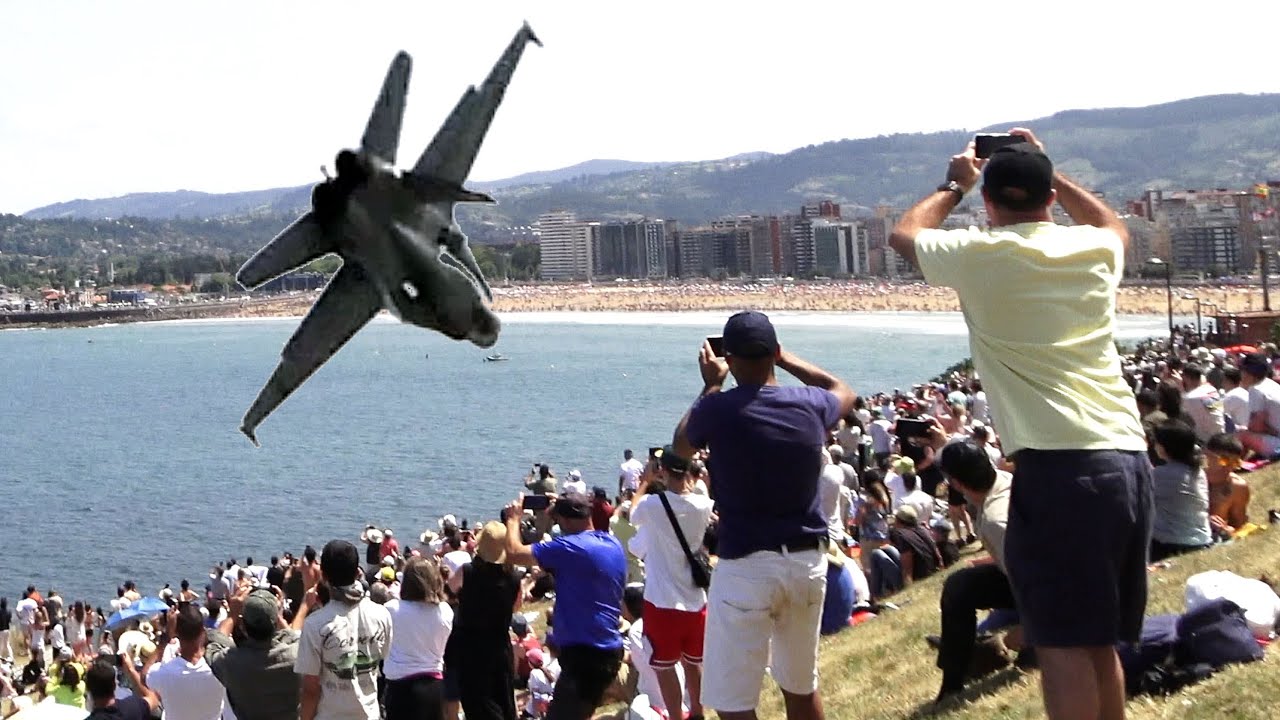 Watch a Spanish F-18 drop too low - then the pilot pulls off a last ...