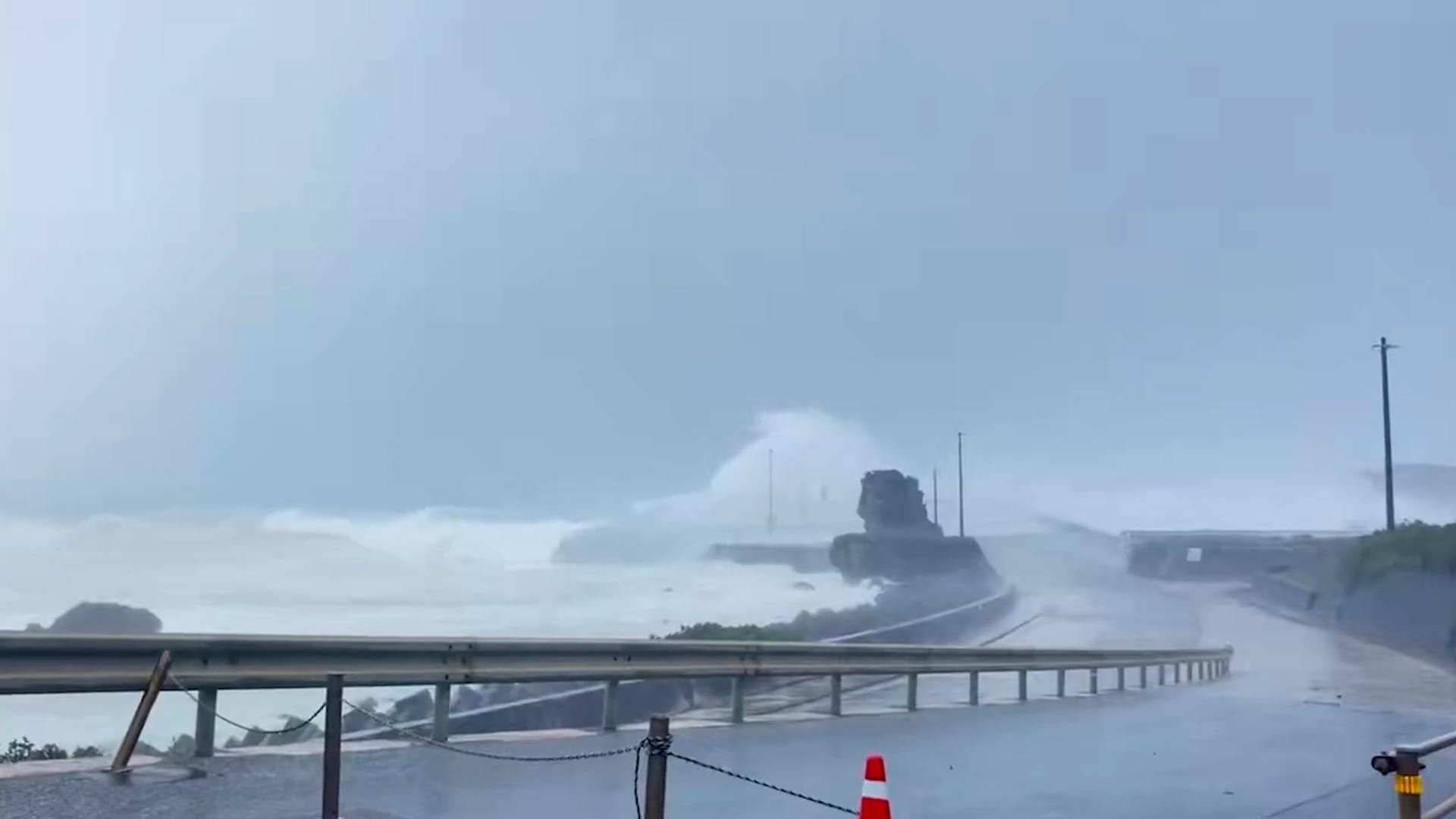 Typhoon Jangmi brings powerful winds, high waves to southern Japan